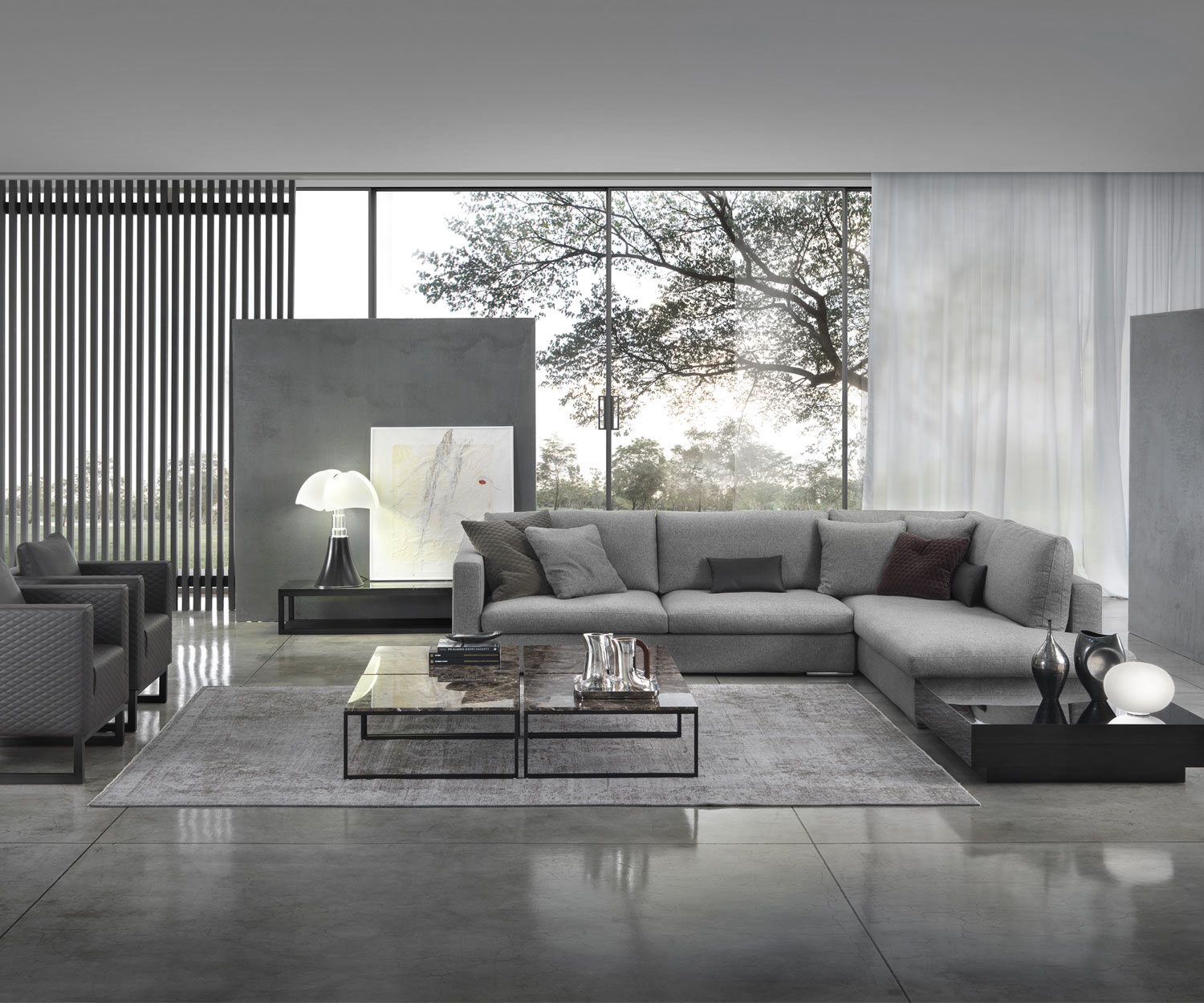 Marelli Marbre Design Table basse Frame Ronde Carrée